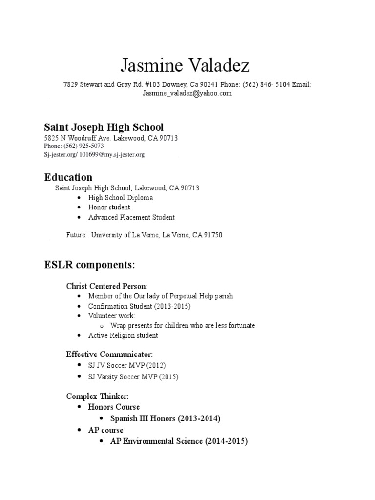 Resume For e Portfolio | PDF