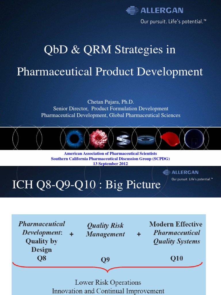 SCPDG - QBD and QRM Presentation - Sept PDF | PDF | Pharmaceutical Formulation | Risk Management