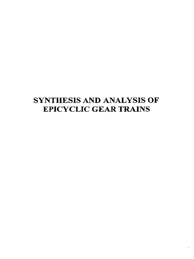 Synthesis of Epicyclic Gear Trains | PDF | Kinematics | Vertex (Graph ...