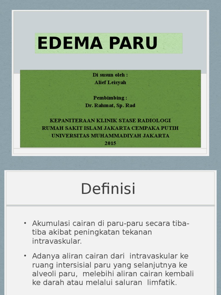Laporan Kasus - Edema Paru | PDF