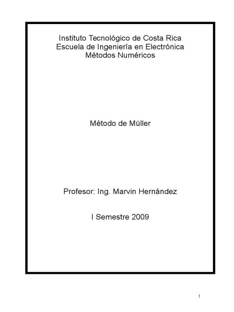 El Método de Muller | PDF | Ecuación cuadrática | Análisis