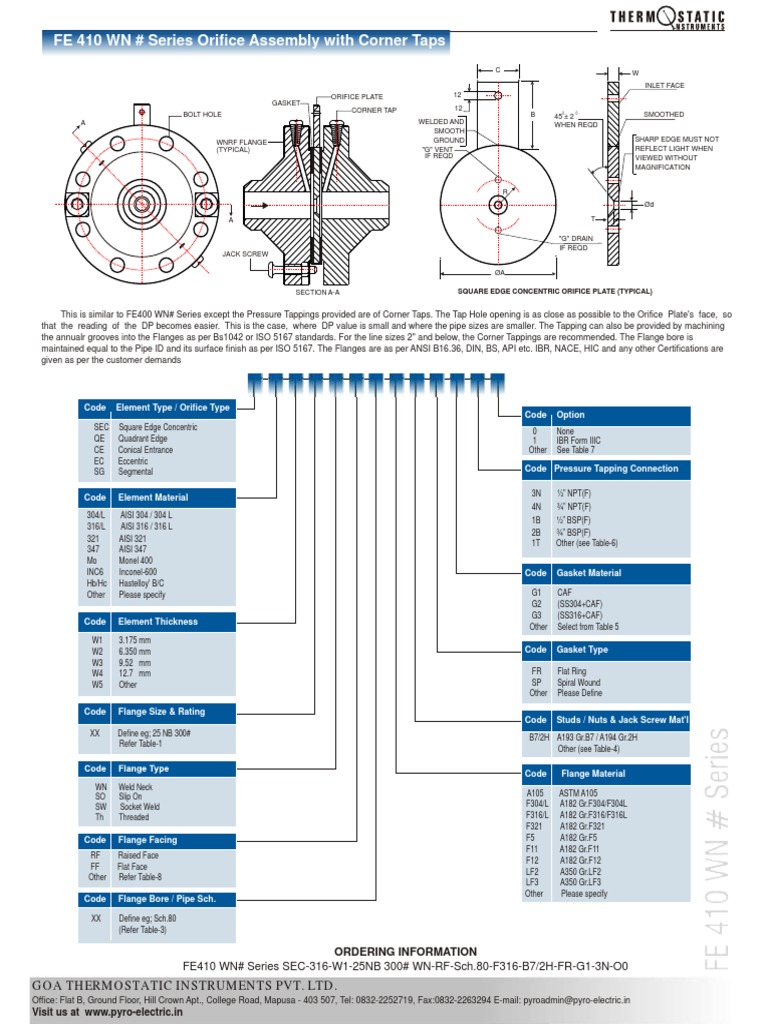 Orifice Assembly With Corner Taps | PDF