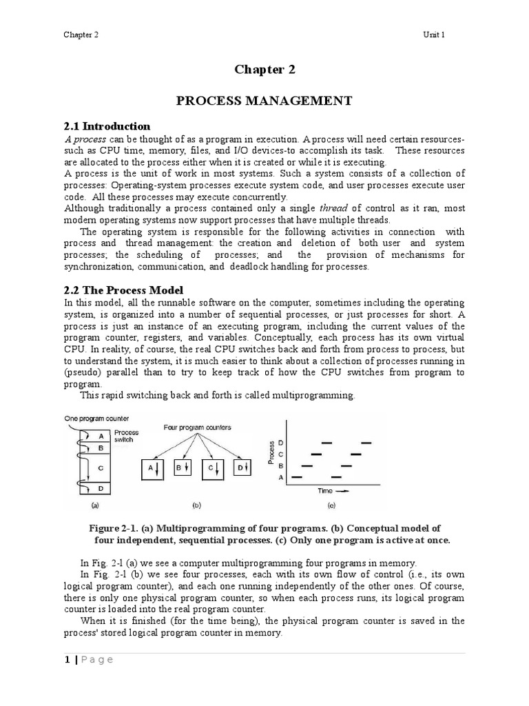 Chapter 2-Process Management | PDF | Process (Computing) | Computer Program