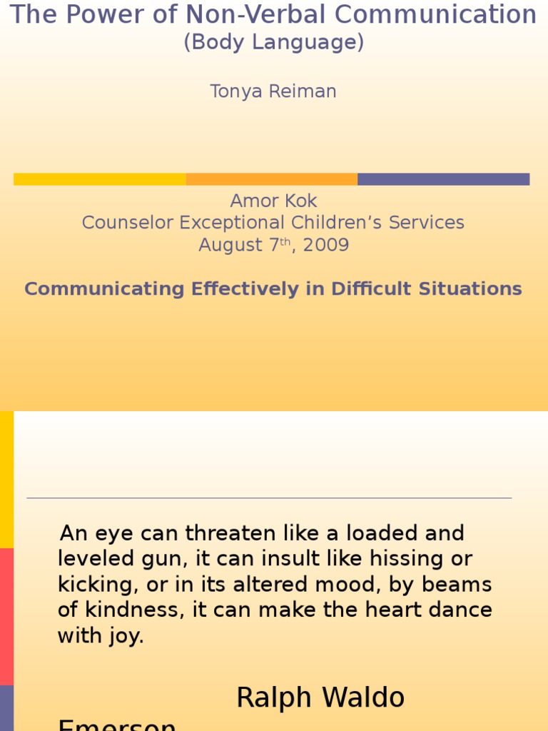 The Power of Nonverbal Communication | PDF | Body Language | Nonverbal ...