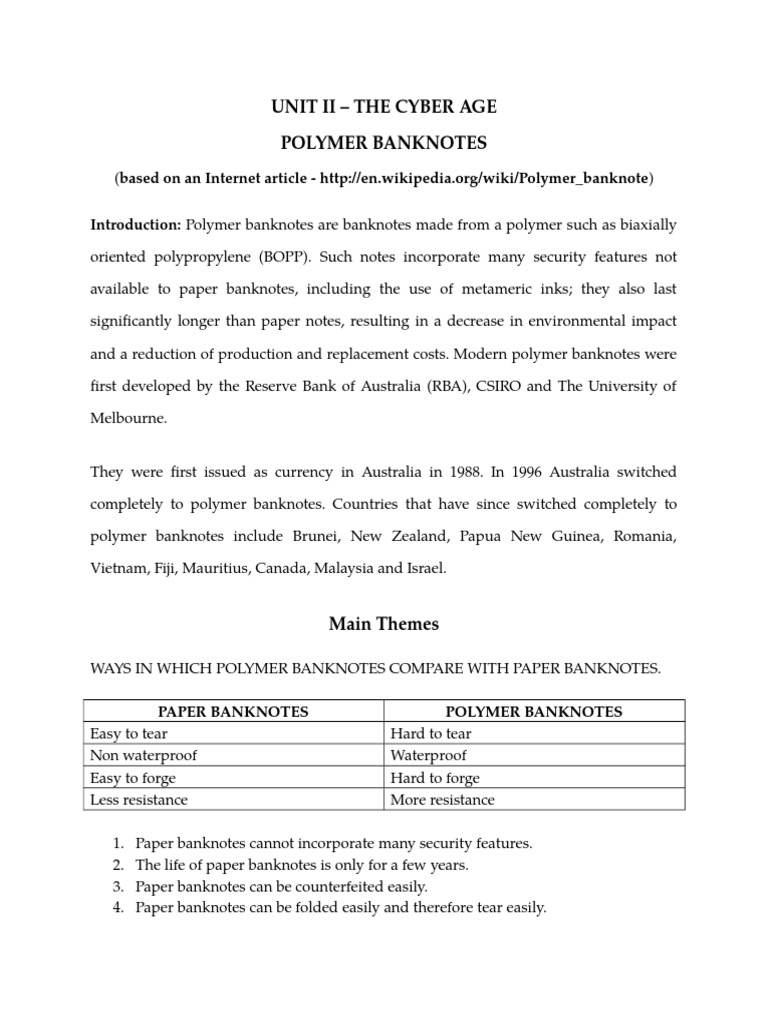 Polymer Banknotes - Themes | PDF | Banknote | Currency
