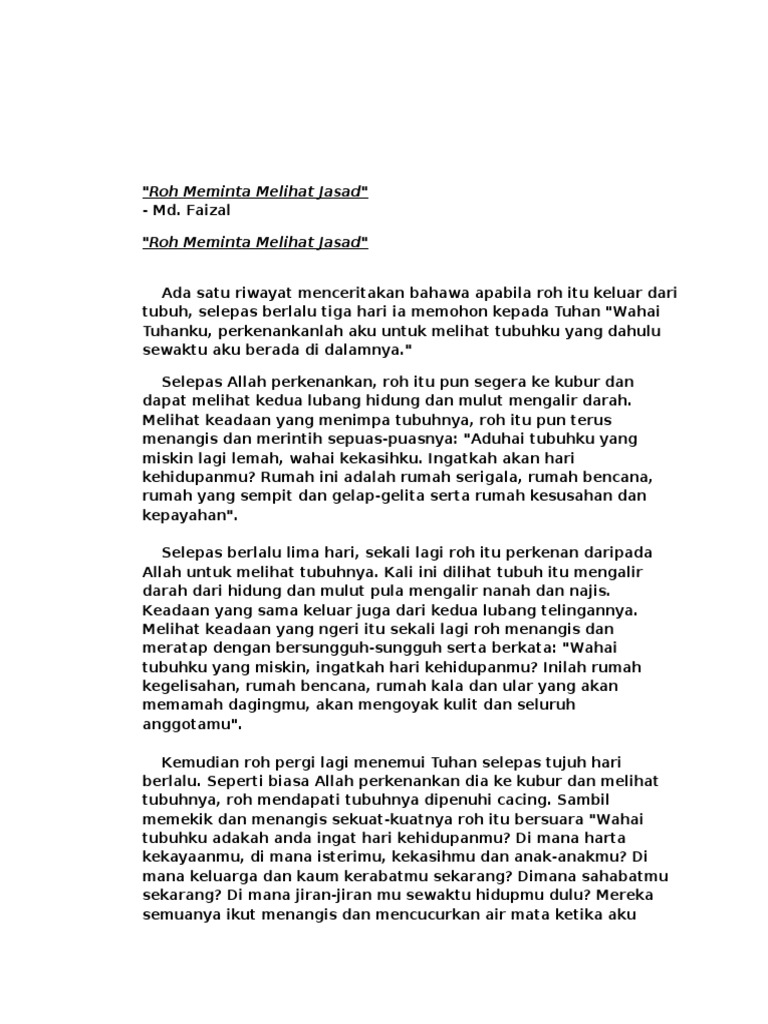 Roh Meminta Melihat Jasad | PDF | Agama & Spiritualitas