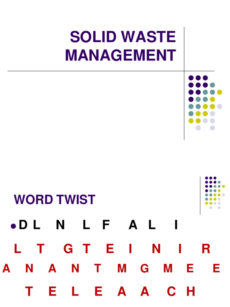 Solid Waste Management With Problem Set | PDF | Incineration | Recycling