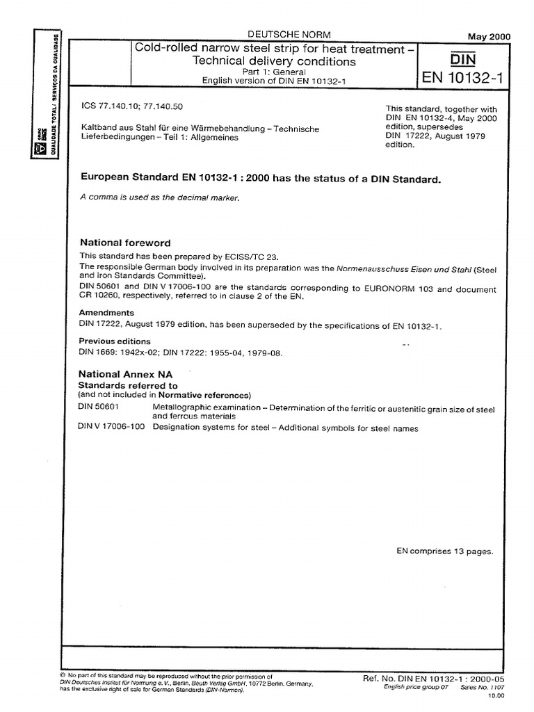 En 10132-1 PDF | PDF