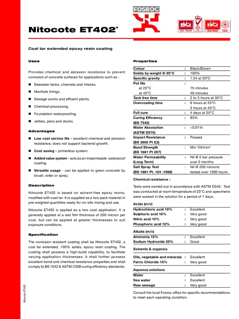 nitocote et402 | Acid | Epoxy