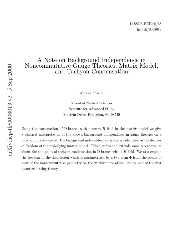 A Note On Background Independence in Noncommutative Gauge Theories, Matrix Model, and Tachyon ...