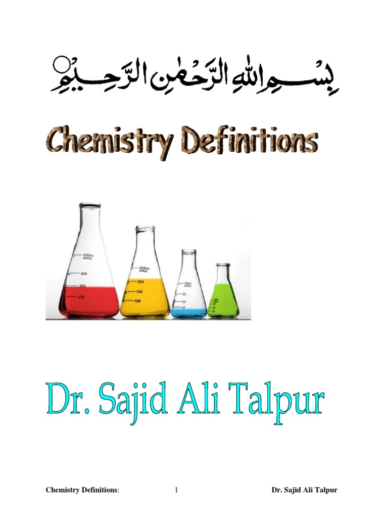 Basic Chemistry Definitions and Terms | PDF
