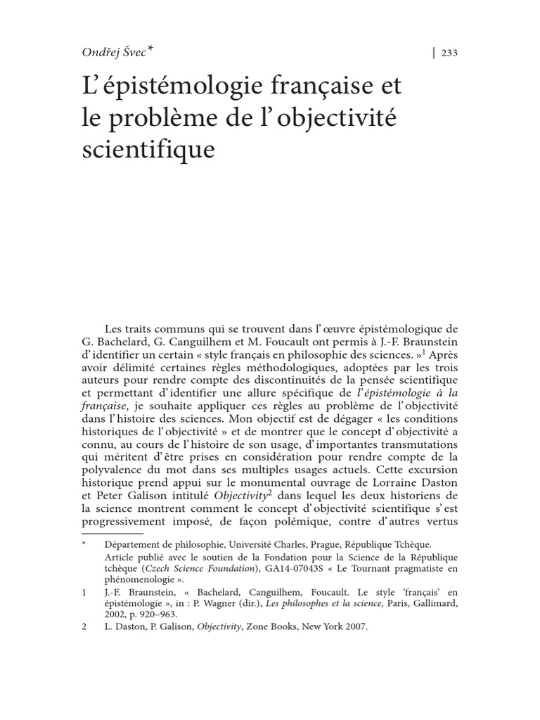 Objectivité et Épistémologie Française | PDF | Rationalisme | Objectivité