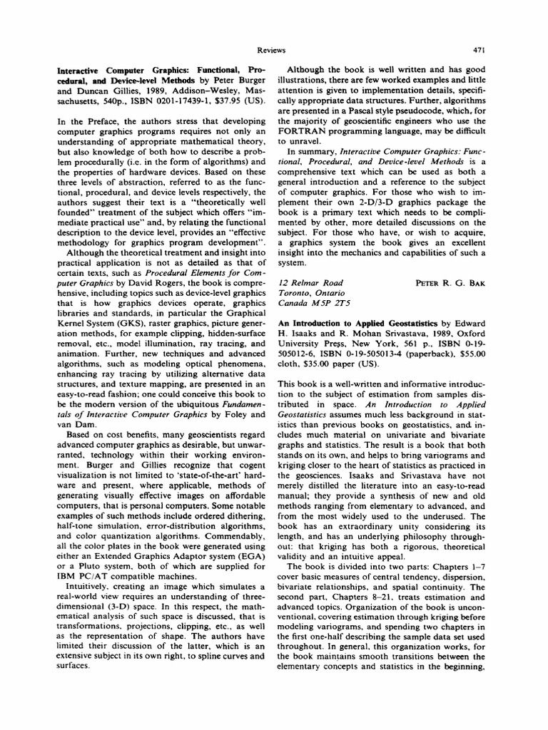 Interactive Computer Graphics: Functional, ProeedurAl, and Device-Level ...