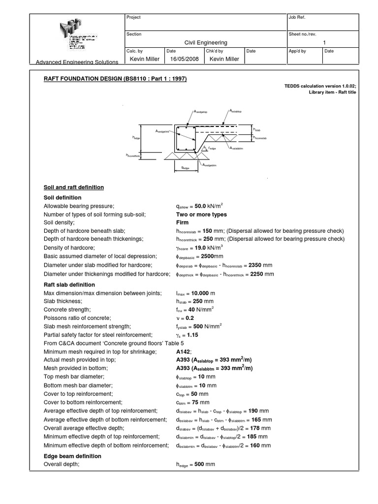 Raft Design | PDF | Bending | Beam (Structure)
