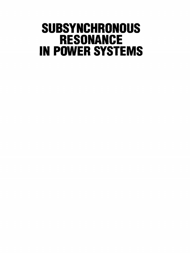 Subsynchronous Resonance in Power Systems | PDF | Eigenvalues And ...