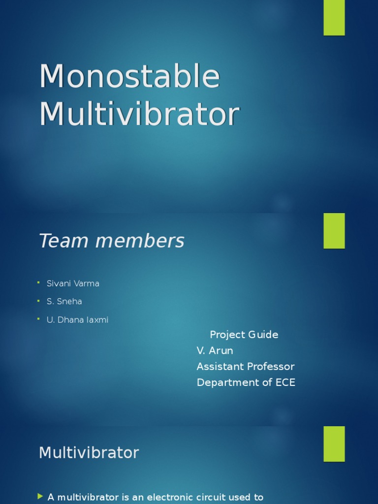 Monostable Multivibrator | PDF | Electronic Design | Analog Circuits