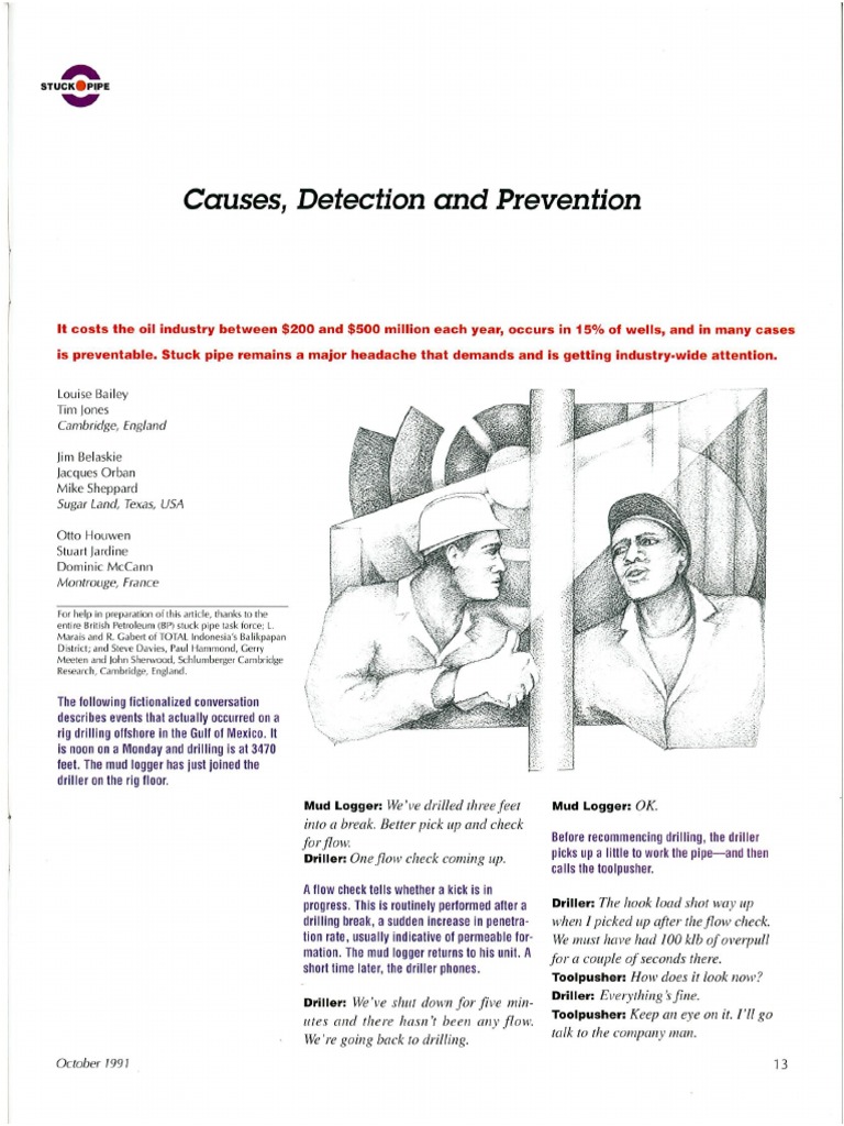 Stuck Pipe Cause, Detection & Prevention | PDF