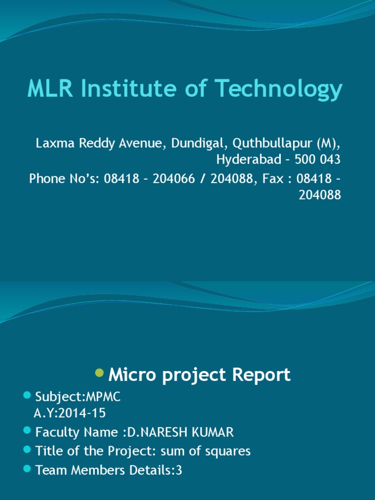 MLR Institute of Technology | PDF | Computer Hardware | Areas Of Computer Science