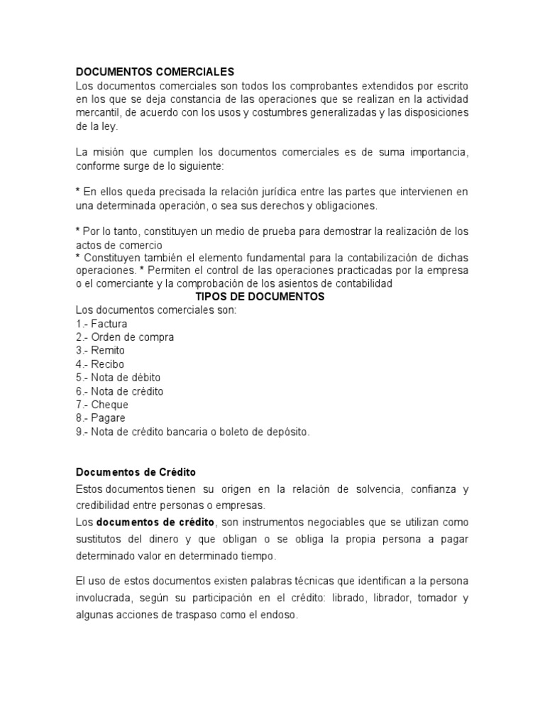 Documentos Comerciales | PDF | Cheque | Dinero