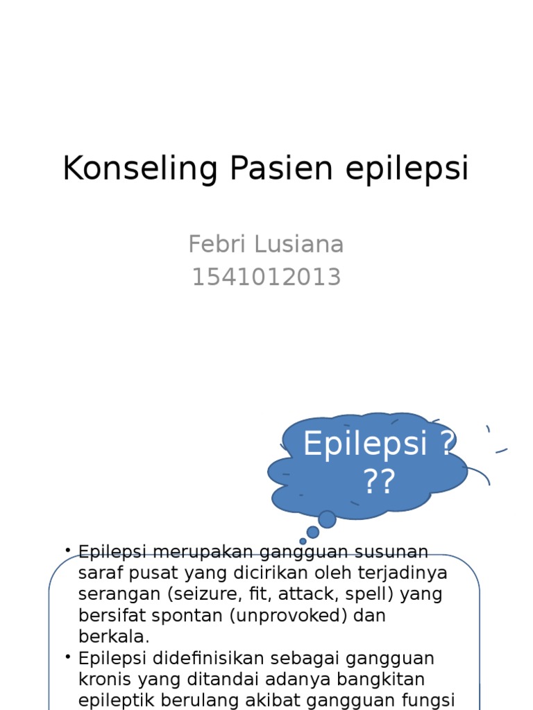 Konseling Pasien Epilepsi | PDF