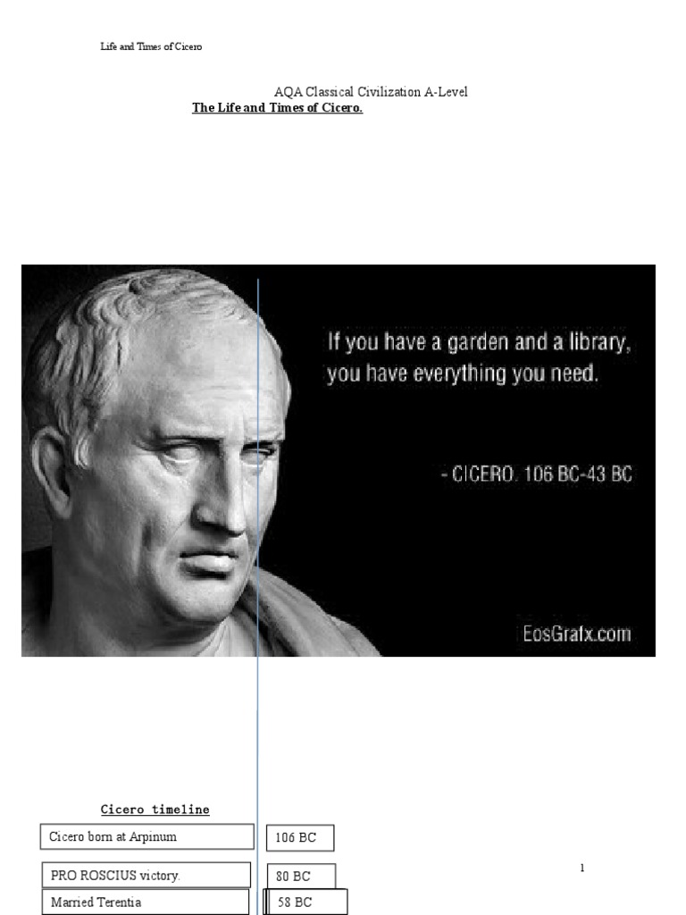 The Life and Times of Cicero Revision Booklet | PDF | Cicero | Mark Antony