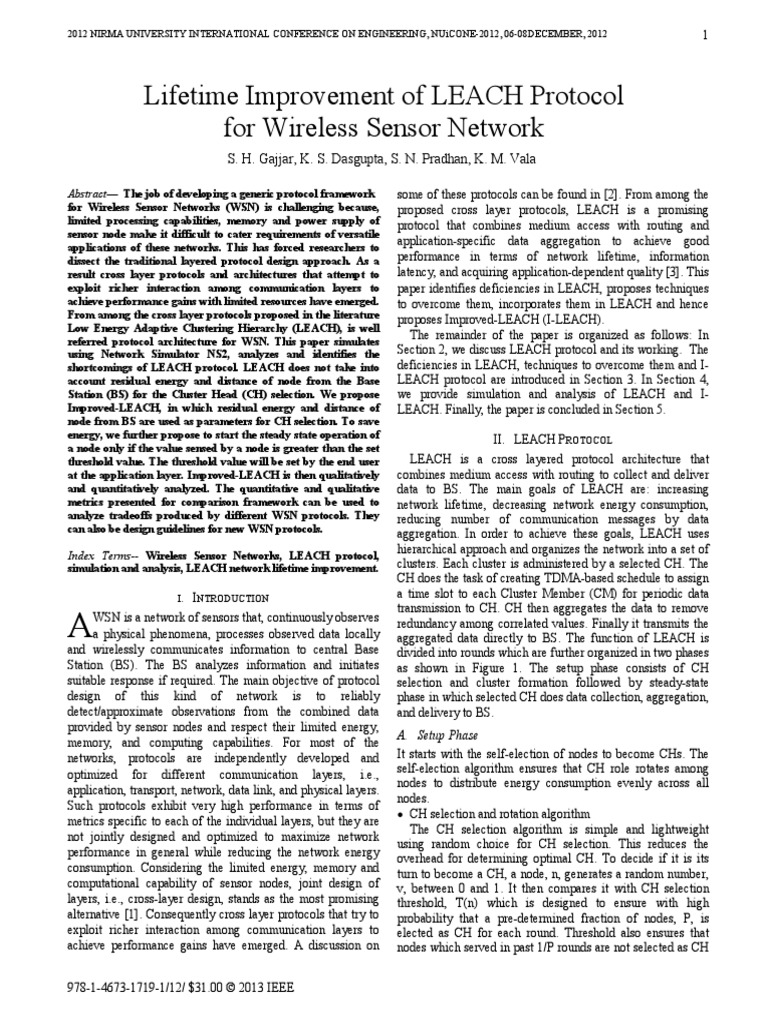 Leach Pdf Pdf Wireless Sensor Network Communications Protocols