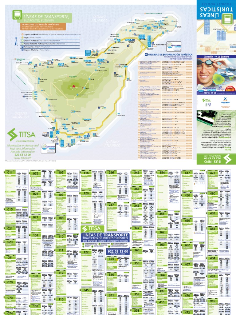 Horario de autobuses de Titsa con rutas y horarios para La Laguna y ...