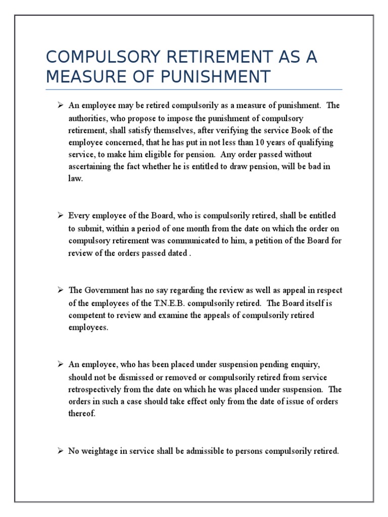 Compulsory Retirement As A Measure of Punishment | PDF | Supreme Courts ...