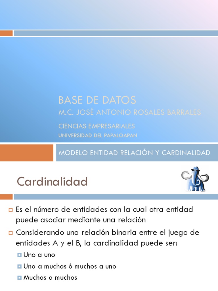 Cardinalidad con ejemplos | Informática y tecnología de la información ...