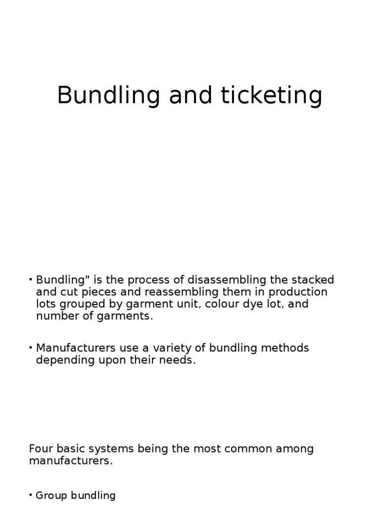 Bundling and Ticketing | PDF | Operations Management | Clothing