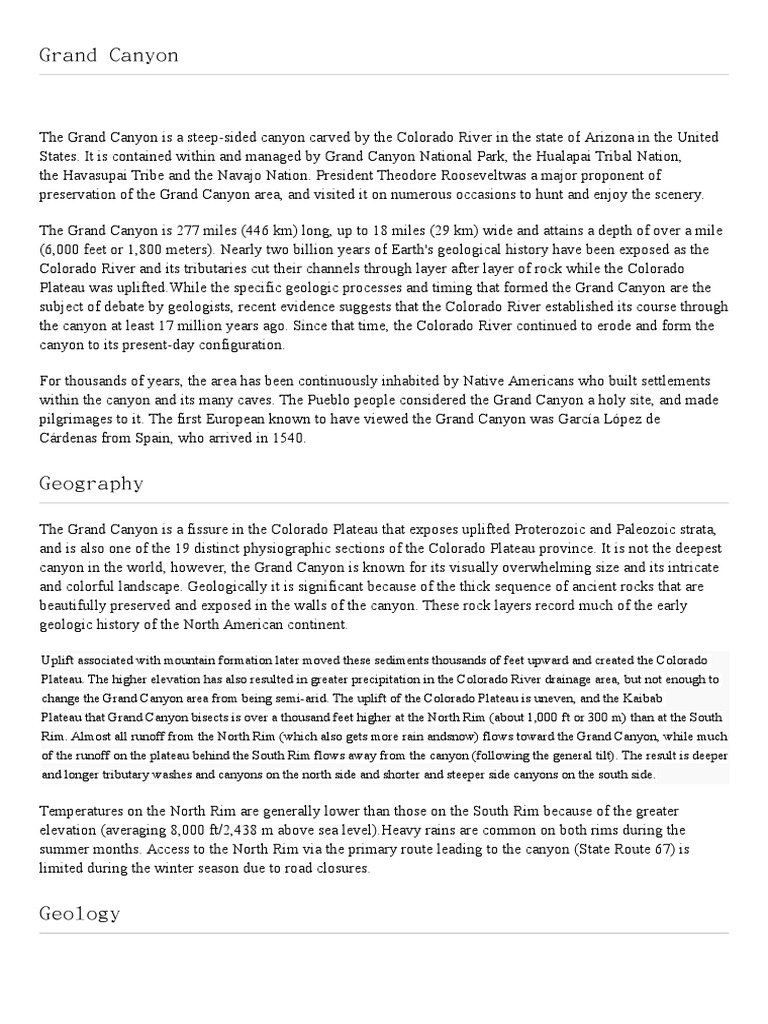 Canyon | PDF | Grand Canyon | Colorado River