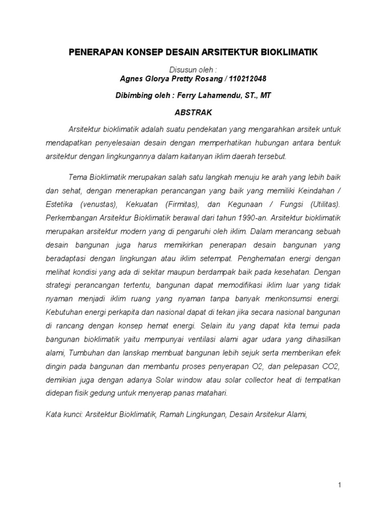 Penerapan Konsep Desain Arsitektur Bioklimatik | PDF