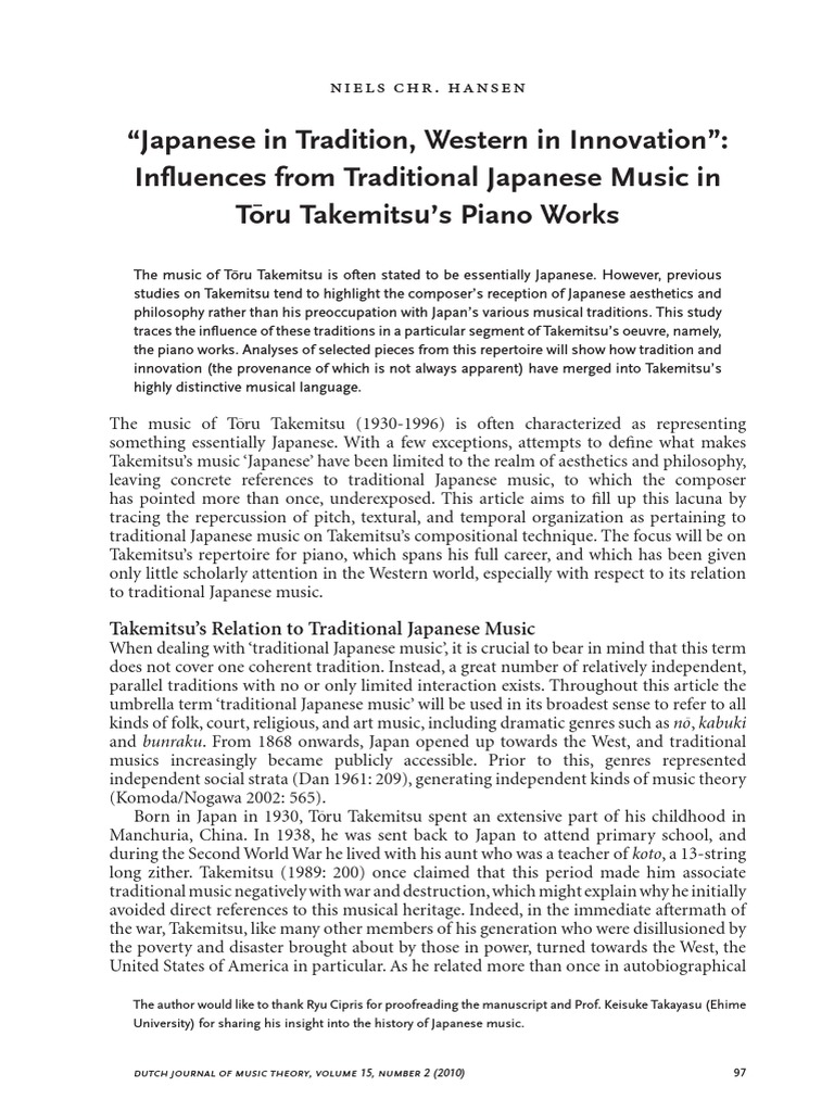 Takemitsu, Toru - Piano Music | PDF | Mode (Music) | Scale (Music)