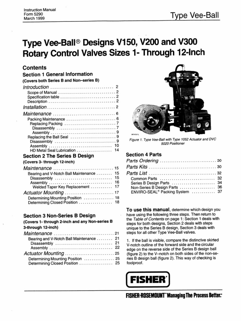 FisherControls Vee-Ball Control Valves-Designs V150 V200 V3 | PDF