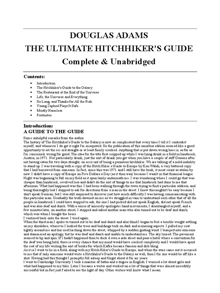 Douglas Adams The Ultimate Hitchhiker'S Guide Complete & Unabridged ...