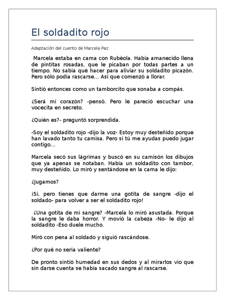 El Soldadito Rojo (Adaptación) | PDF | Ocio