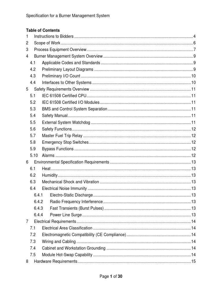 BMS Specification Sheet | PDF | Input/Output | Central Processing Unit