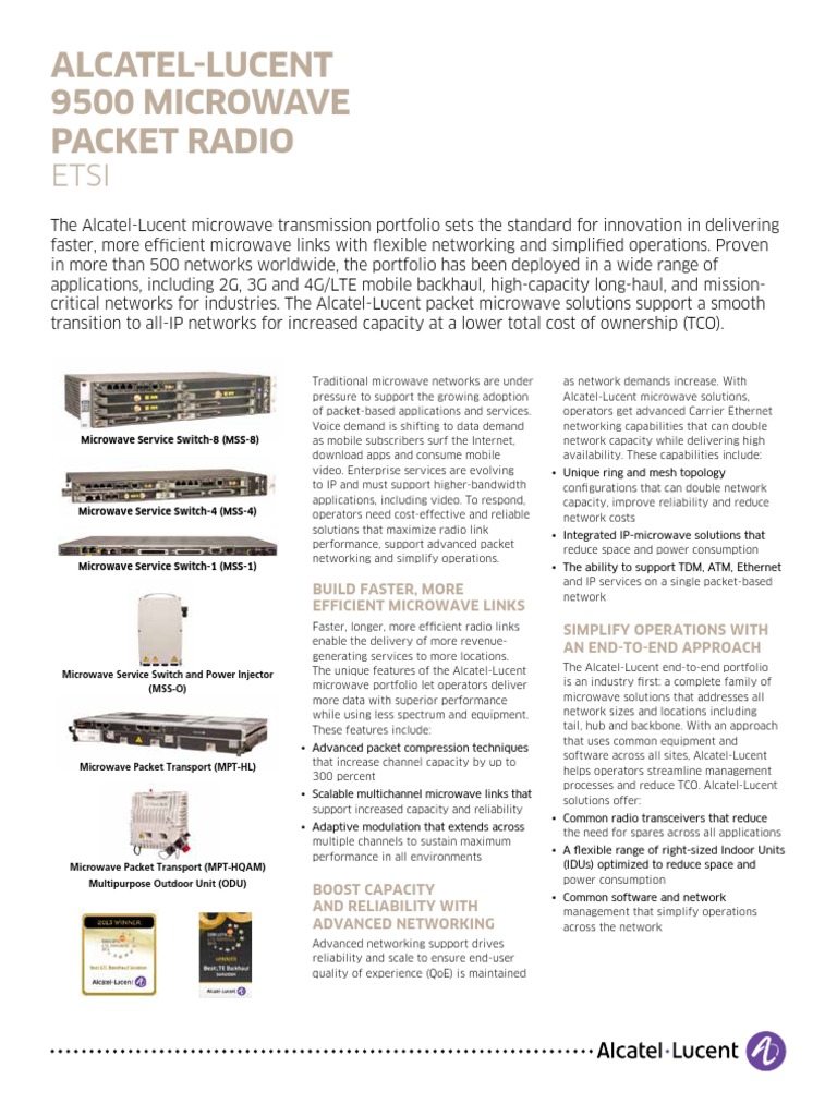MKT2014066260EN 9500 MPR ETSI Datasheet PDF | PDF | 4 G | Computer Network