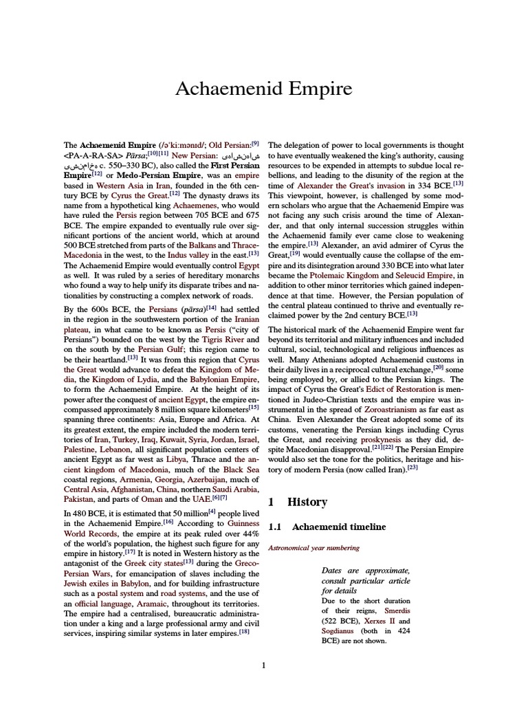 Achaemenid Empire | Download Free PDF | Achaemenid Empire | Cyrus The Great