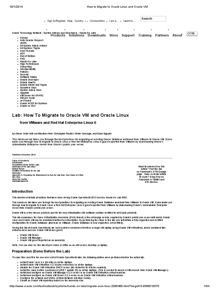 Migrating An Oracle Database Workload From Vmware To Oracle Vm And 0868