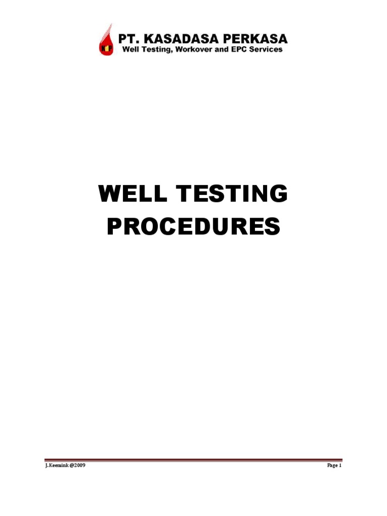 KDP Well Test Procedures Manual | PDF | Drilling Rig | Casing (Borehole)