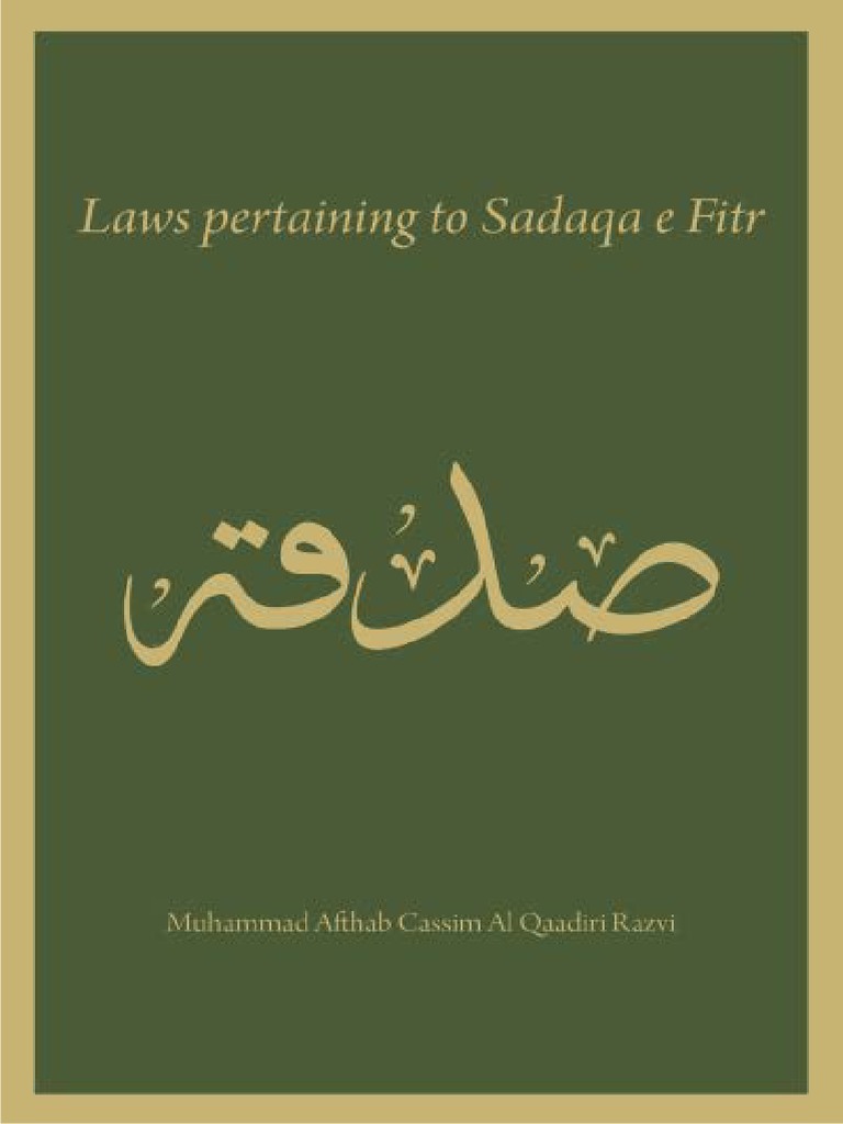 Laws of Sadqa Fitr by Muhammad Aftab Qasim Noori | PDF | Islamic Ethics ...