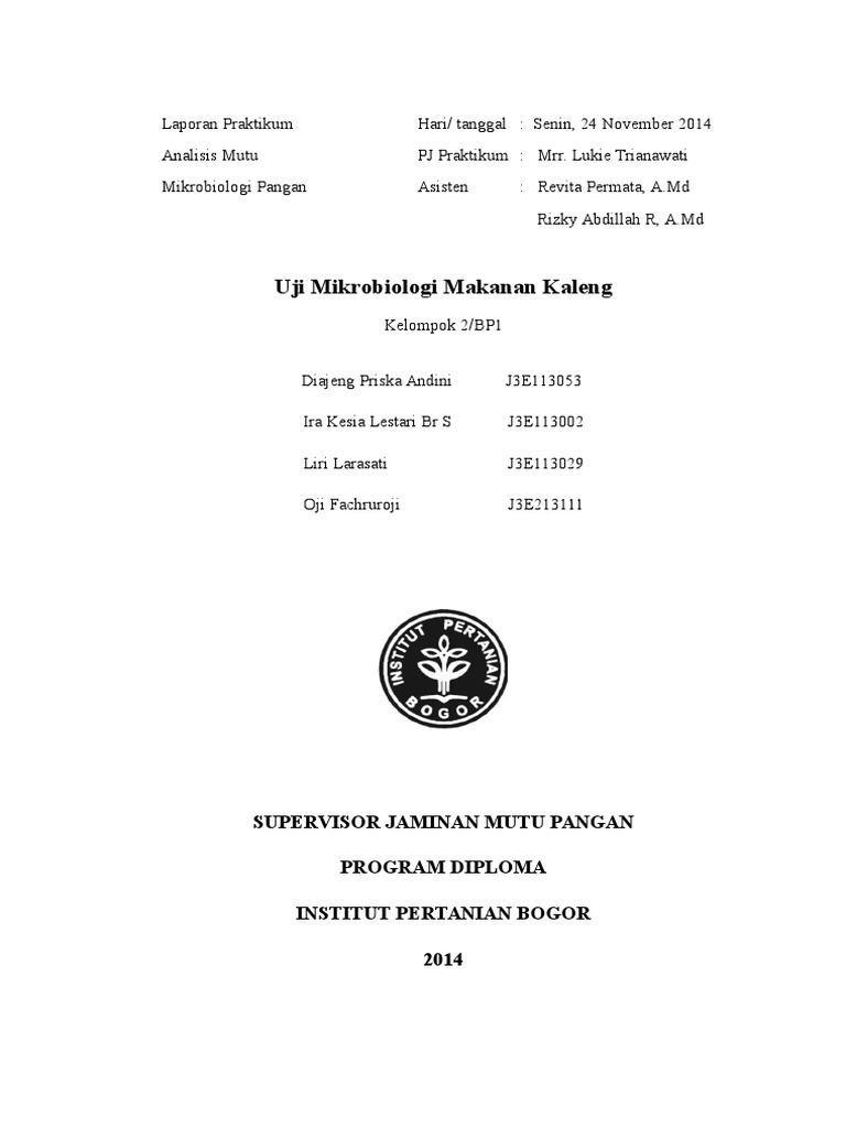 Uji Mikrobiologi Makanan Kaleng | PDF