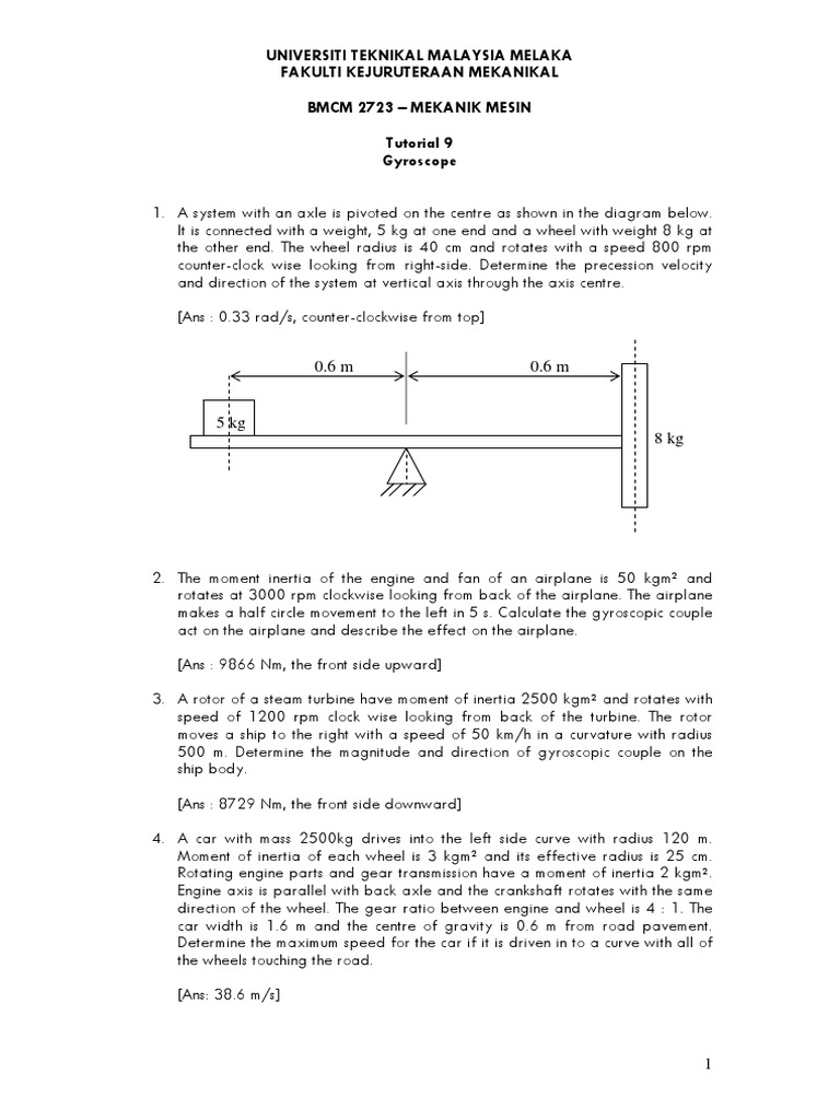 Gyroscope | PDF | Rotation Around A Fixed Axis | Gyroscope