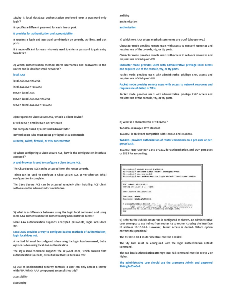 Examen 3 CCNA Sec 1.1 | PDF | Radius | Communications Protocols
