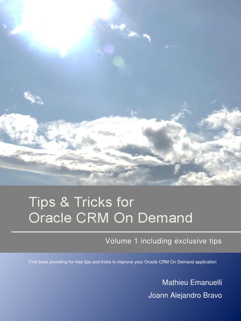 Tips and Tricks For Oracle CRM On Demand | Download Free PDF | Customer ...