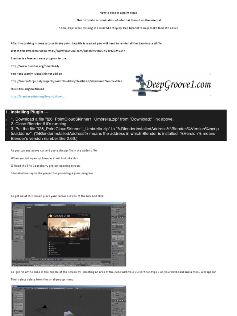 Render Point Cloud In Blender With Skinner Add On Pdf Text File