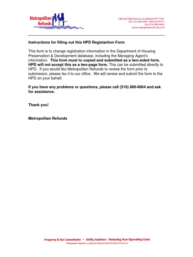 HPD Property Registration Instructions | PDF | Partnership | Condominium