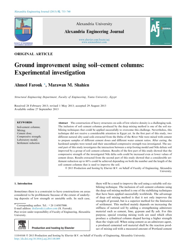 Ground Improvement Using Soil-Cement Columns | PDF | Strength Of ...