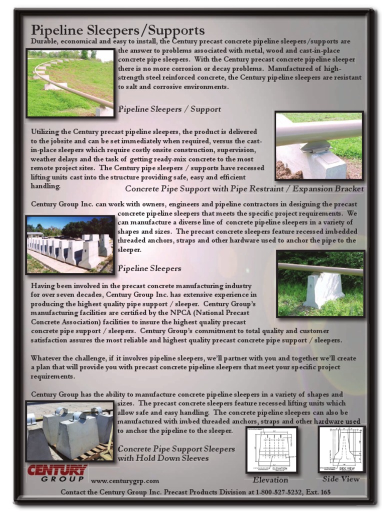 Pipelinesleepers Supports | PDF | Precast Concrete | Pipeline Transport